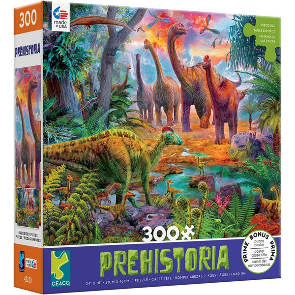 Ceaco Prehistoria, Jurrasic Jungle Jigsaw Puzzle, 300 Pieces, For Ages ...