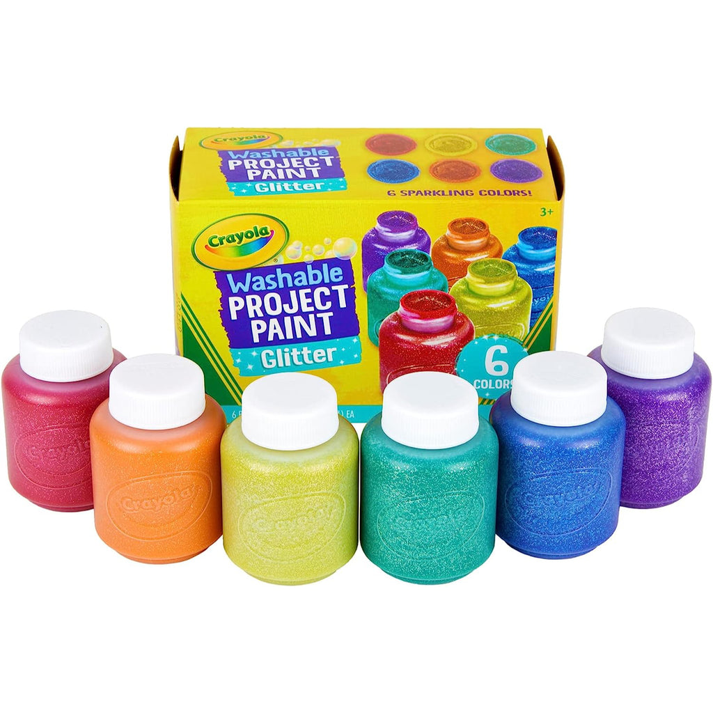 Crayola Washable Glitter Paint Great for Classroom Projects, 6 Count ...