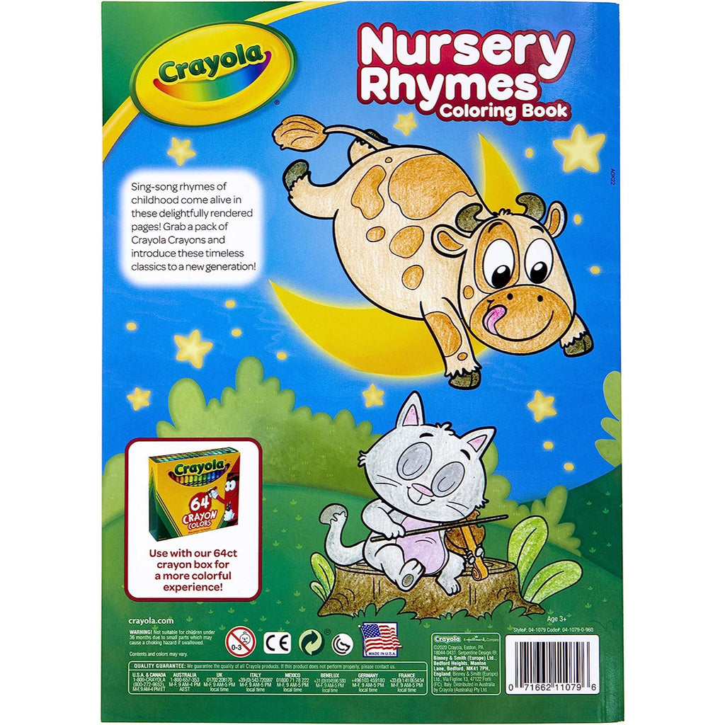 Crayola Nursery Rhymes Coloring Book with Stickers, 96 Coloring Pages ...