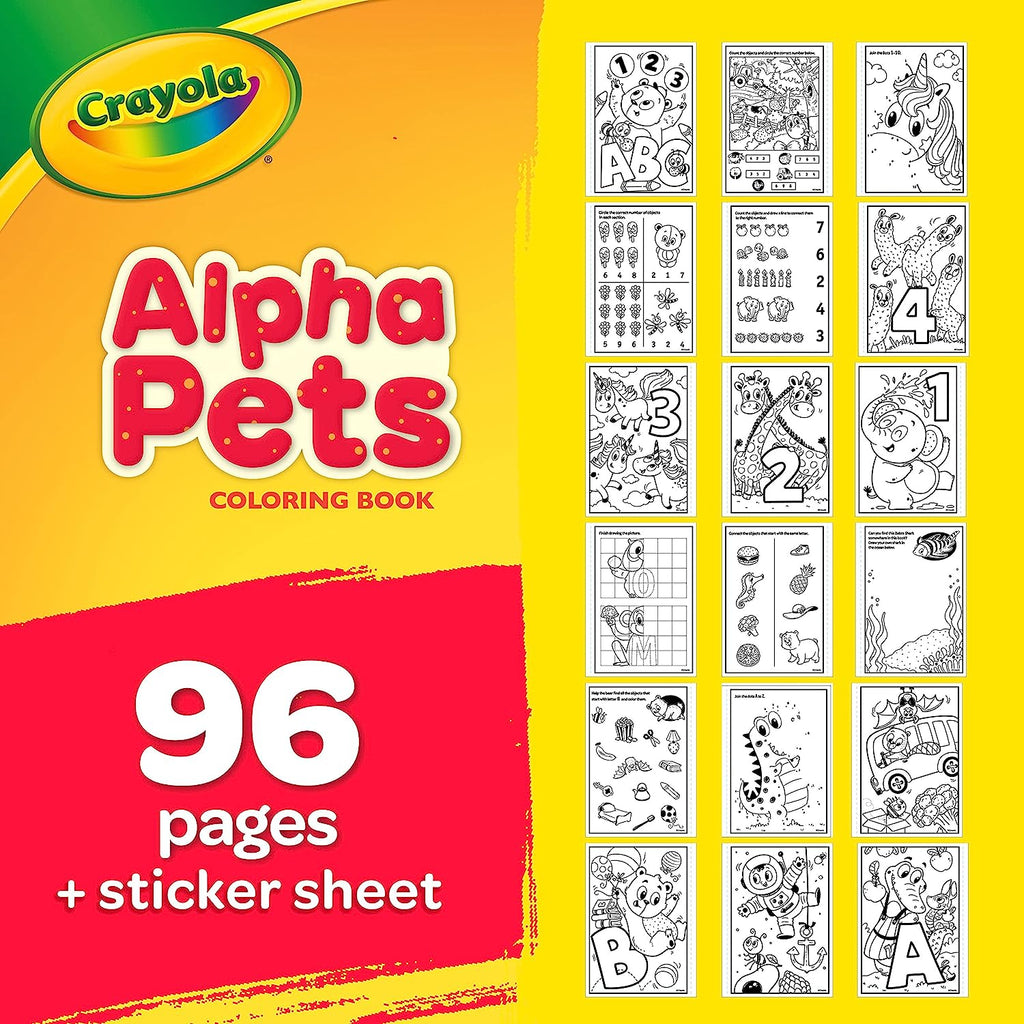 Crayola Alpha Pets Coloring Pages and Stickers, Number & Alphabet Colo ...