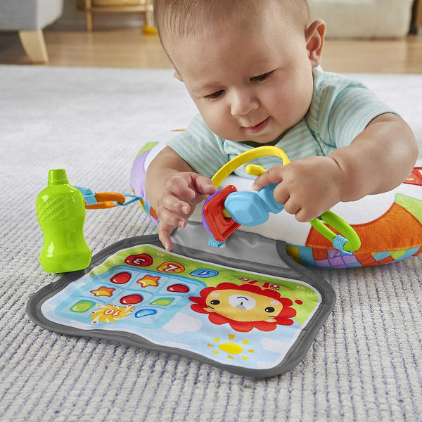 Fisher-Price Littlest Gamer Tummy Time Wedge with 2 Linkable Baby Toys ...