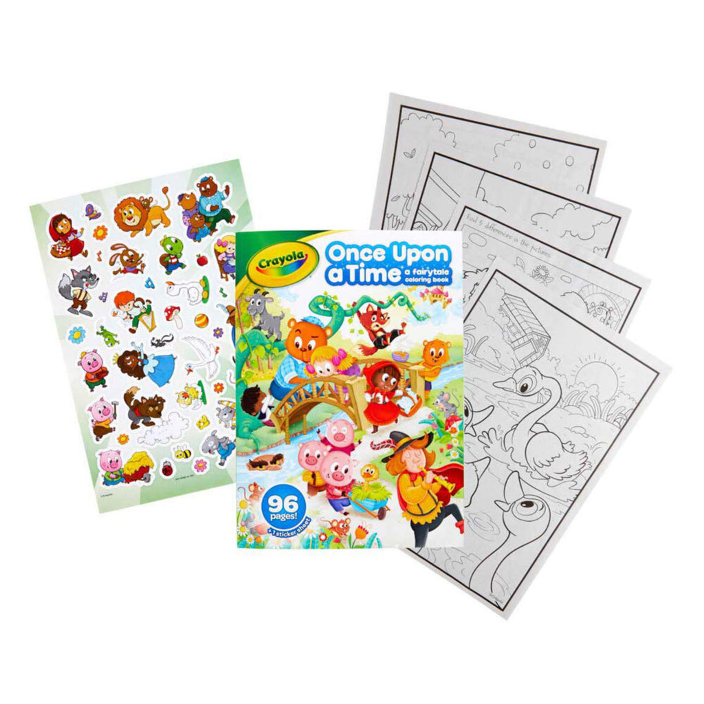 Crayola Fairy Tale Coloring Book with Stickers, 96 Coloring Pages – S&D ...