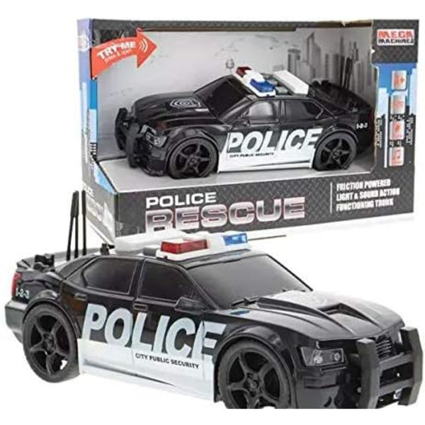 Mega Machines Friction Powered Police Car Toy Rescue Vehicle with Ligh ...