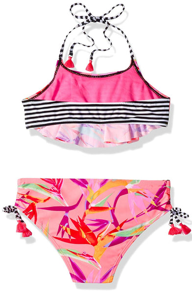 Limited Too Girls 7-16 Bikini with Ruffle and Tassels – S&D Kids