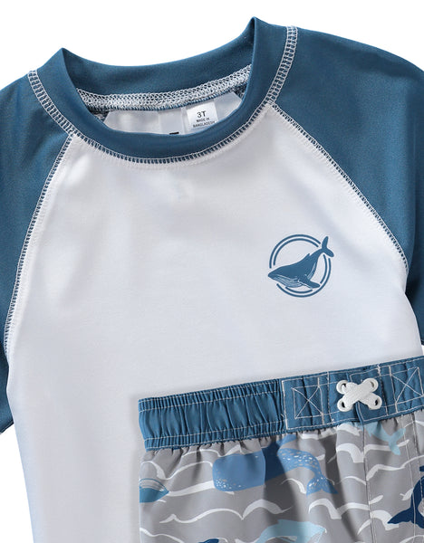 KIMU Boys 2T-4T Whale 2-Piece Rashguard Set – S&D Kids