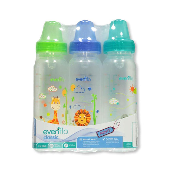 Evenflo Classic Print Bottles, 3 Pack - 8 oz – S&D Kids