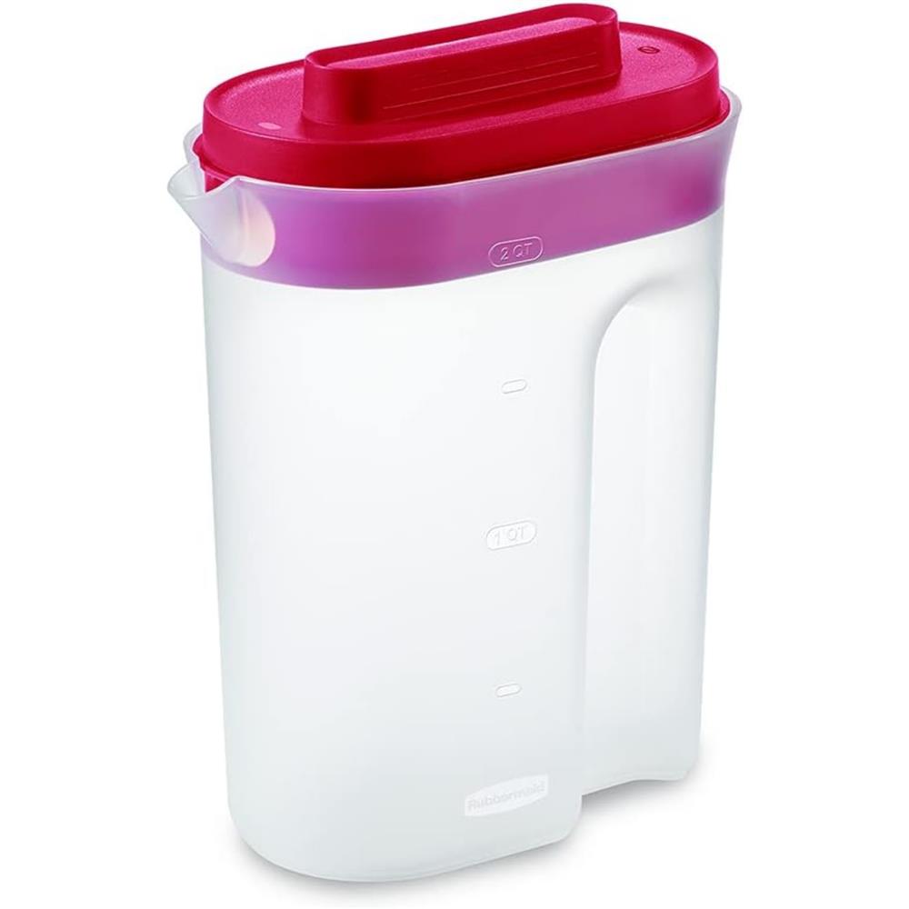 Rubbermaid Compact Pitcher, Plastic Pitcher with Lid, 2 Quartzel Compa ...