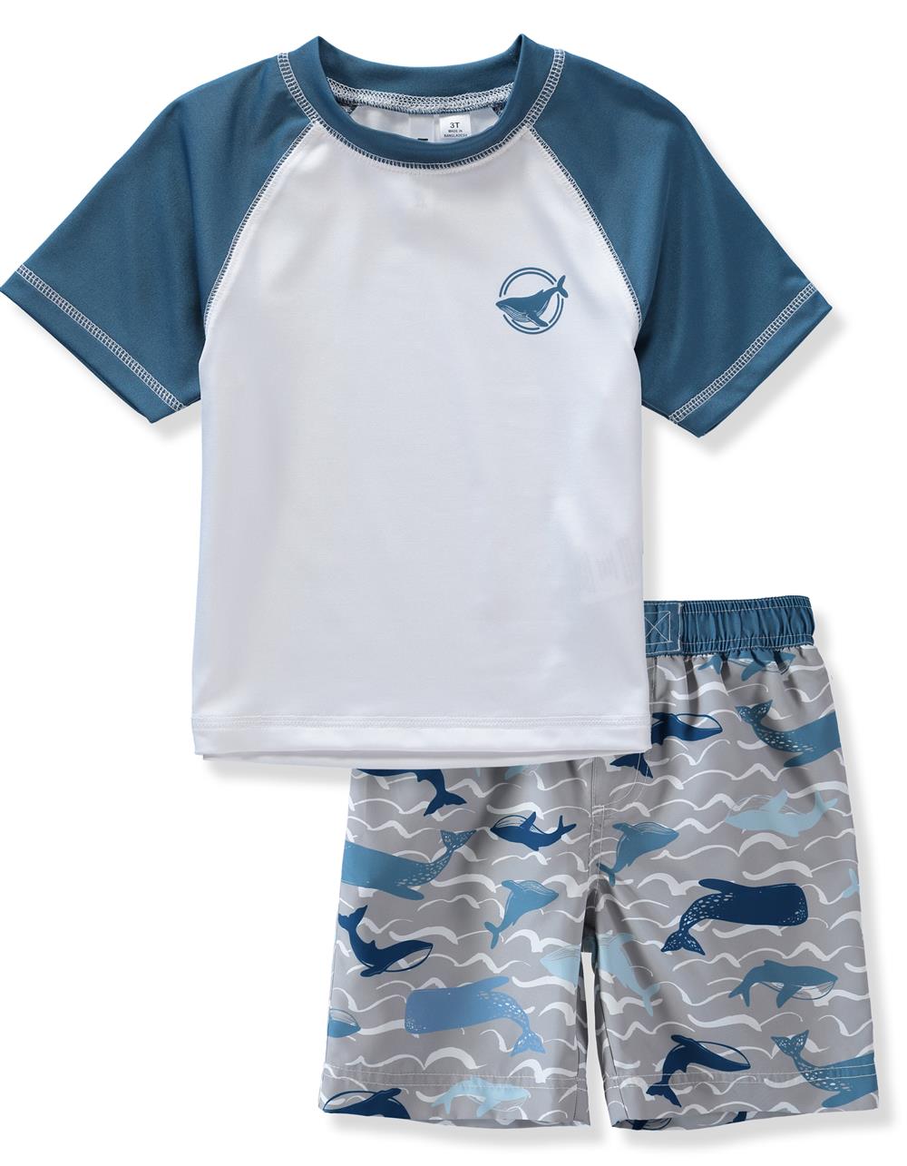 KIMU Boys 12-24 Months Whale 2-Piece Rashguard Set – S&D Kids