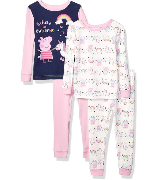 Peppa Pig Girls 2T-4T 4-Piece Cotton Pajama Set – S&D Kids